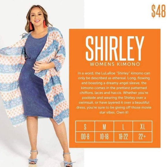 LuLaRoe | Swim | Small Lularoe Shirley Kimono Cover Up Navy With Big ...